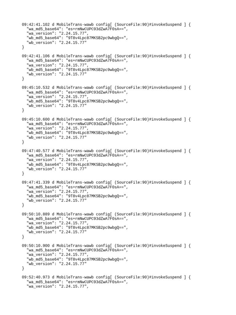 MobileTrans WA/WB Config Log | PDF