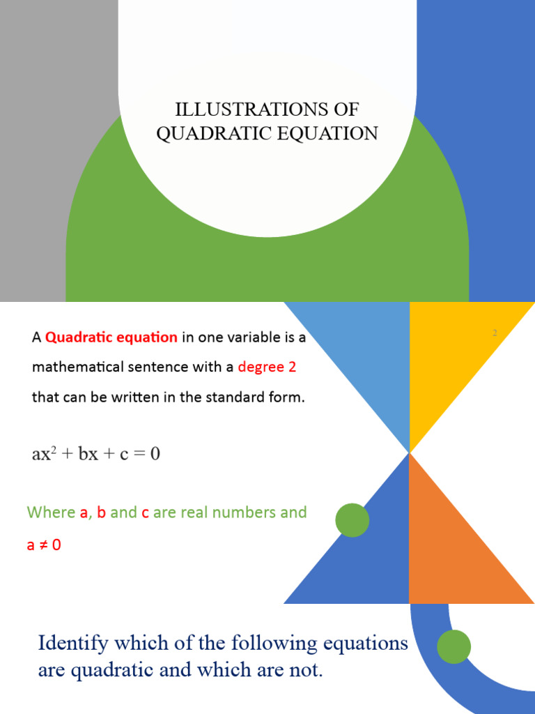Illustrations of Quadratic Equation | PDF | Equations | Square Root