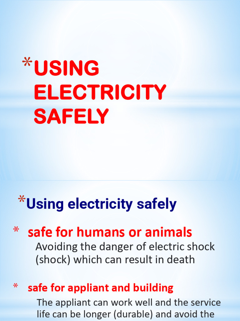Using Electricity Safely 2021 | PDF