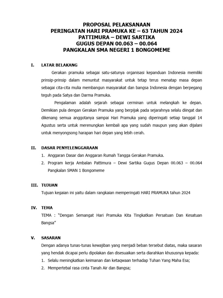 Proposal Pramuka | PDF