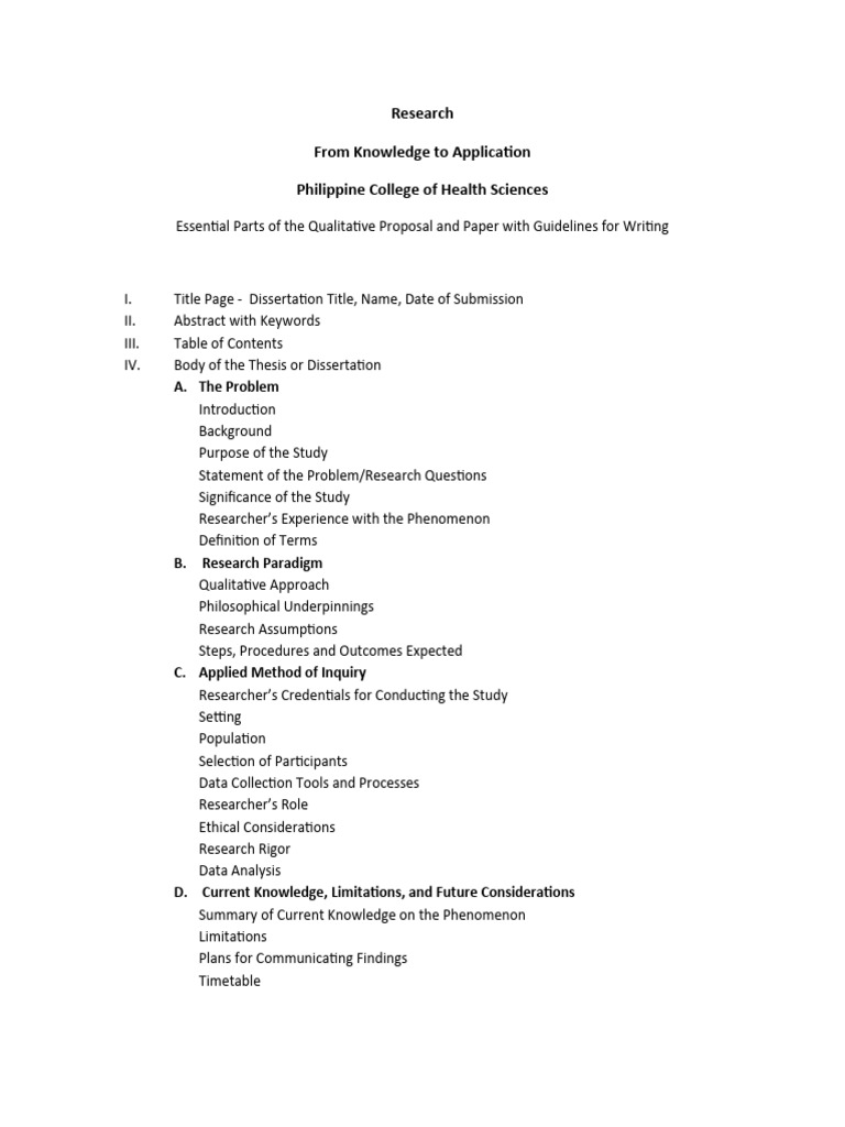 Parts of The Qualitative Research | PDF | Qualitative Research | Thesis