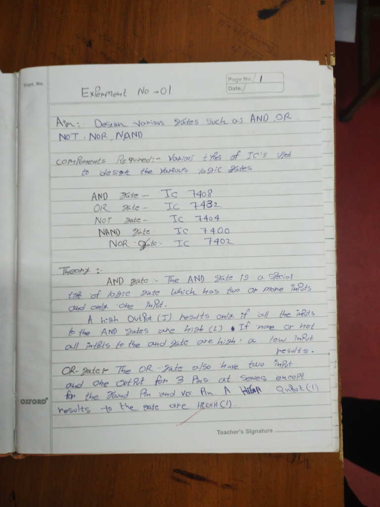 Digital Logic Design Lab Note Book | PDF