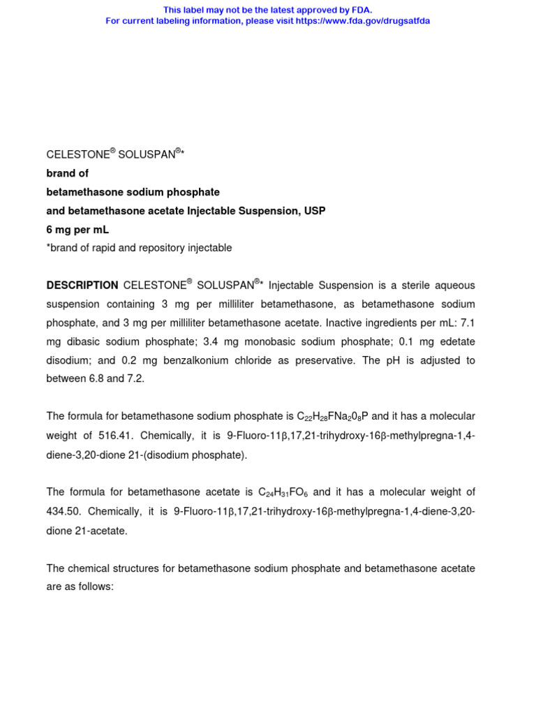 S 047 LBL | PDF | Injection (Medicine) | Corticosteroid
