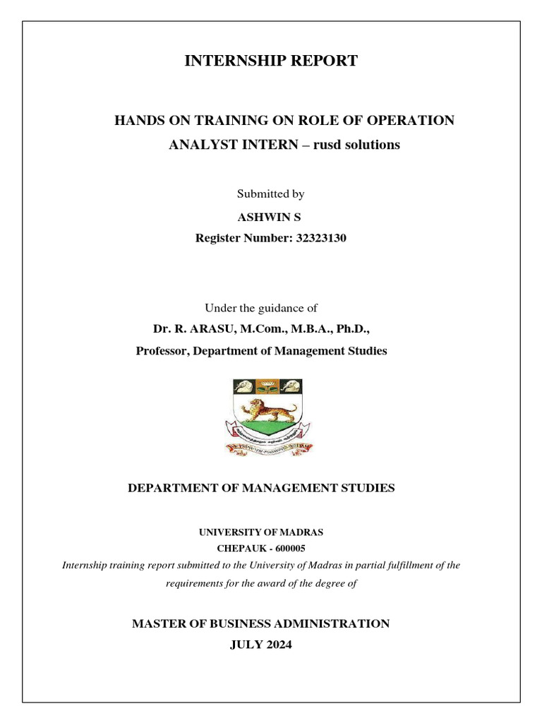 Internship Report | PDF | Procurement | Customer Relationship Management