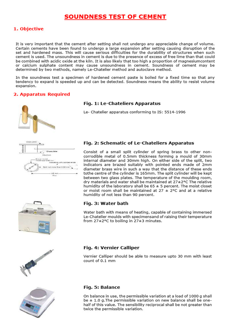 Cement Soundness Test Methods | PDF | Cement | Water