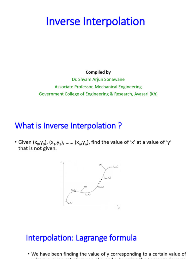 Inverse Interpolation Guide | PDF | Finite Difference | Numerical Analysis