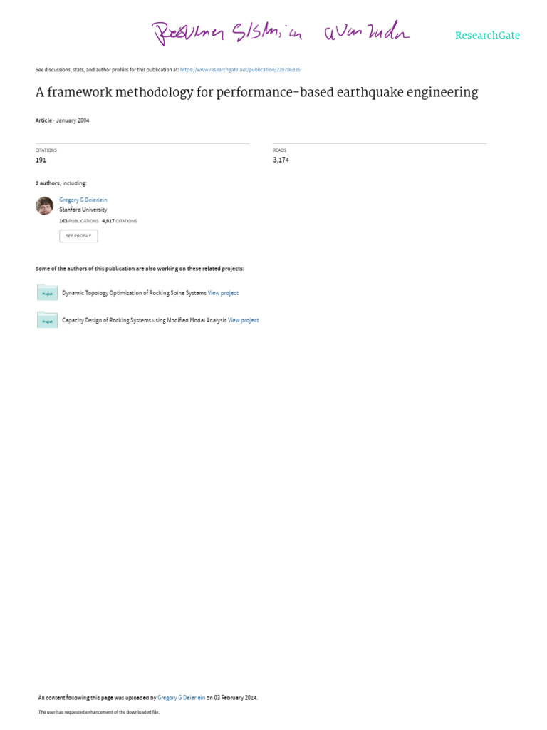 Moehle, Deierlein - 2004 - A Framework Methodology For Performance ...