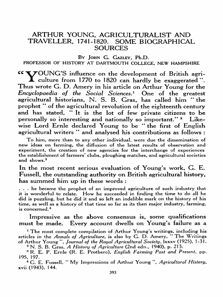 Arthur Young (History 214) | PDF | Biography | Autobiographies