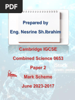 Combined Science 2023 Paper 1 Marking Scheme | PDF