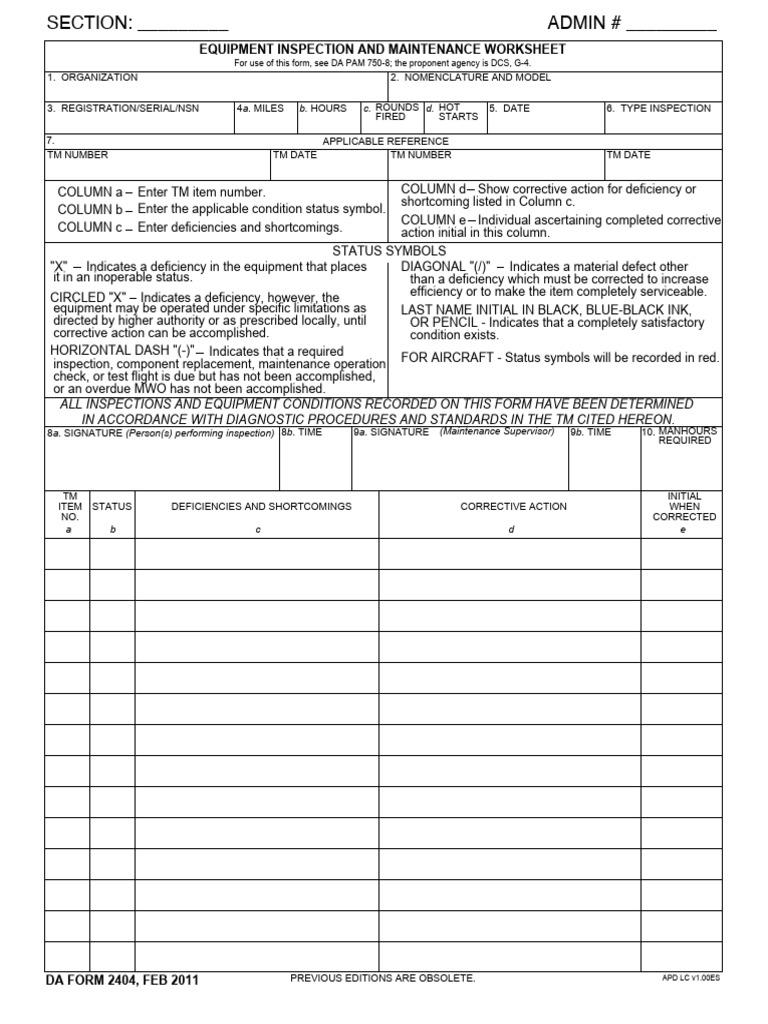 Equipment Inspection and Maintenance Worksheet | PDF | Aviation