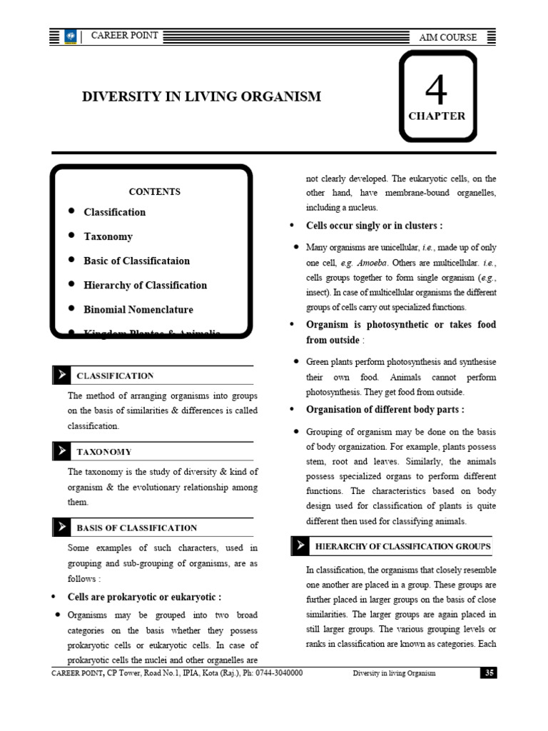 04 Diversity in Living Organism (Part 2) | PDF | Fish | Cell (Biology)