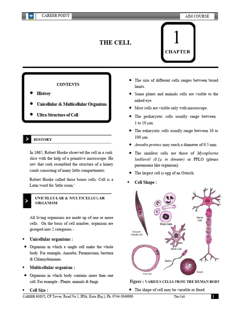 01-The Cell - (Part-1) | PDF | Endoplasmic Reticulum | Cell (Biology)