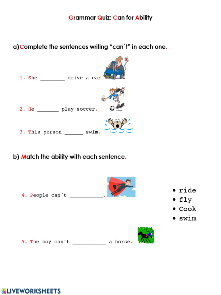Can-Can't For Ability | PDF