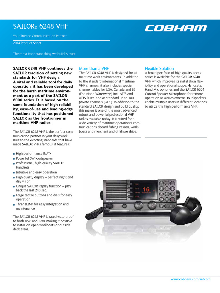 Sailor 6248 VHF | PDF | Sailor | Telecommunications