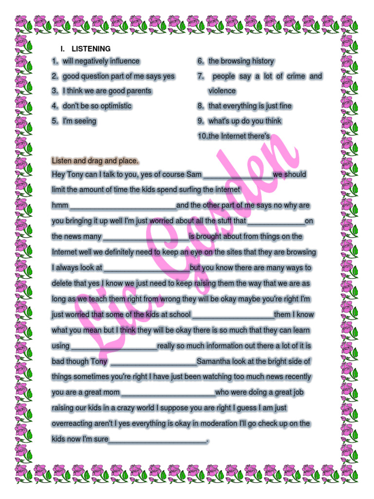 Internet Safety for Kids Discussion | PDF | Self-Improvement | Wellness