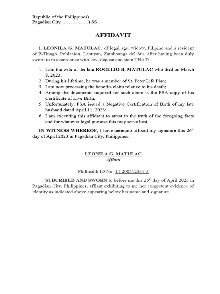 Affidavit of Explanation | PDF | Politics | Law