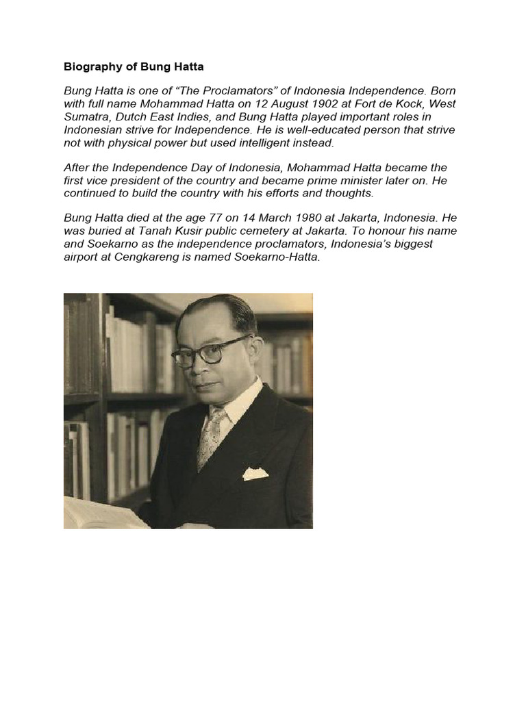 Biography of Bung Hatta | PDF