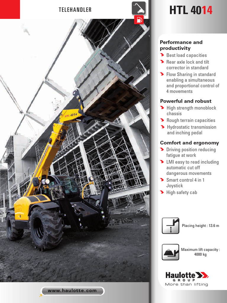 Haulotte HTL 4014 High Lift Telehandler | PDF | Truck | Engines