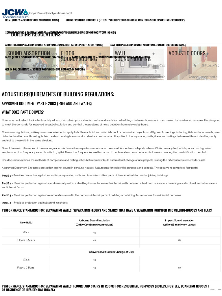 Acoustic Building Regulations Guide | PDF | Acoustics