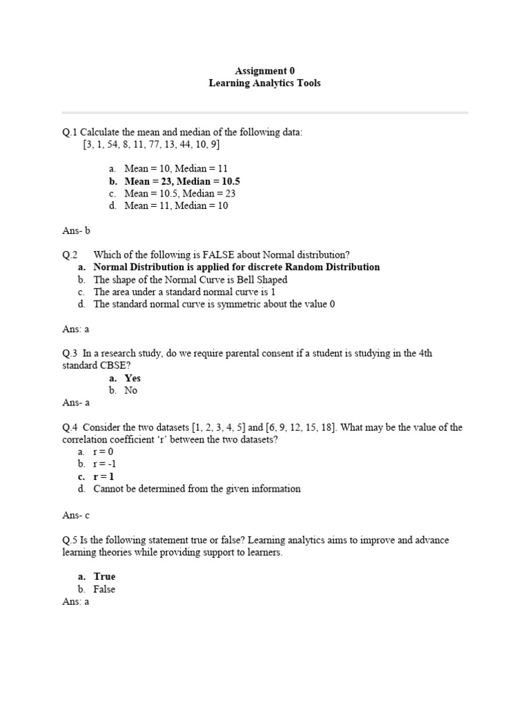 Assignment 0 2024 | PDF | Mean | Mode (Statistics)