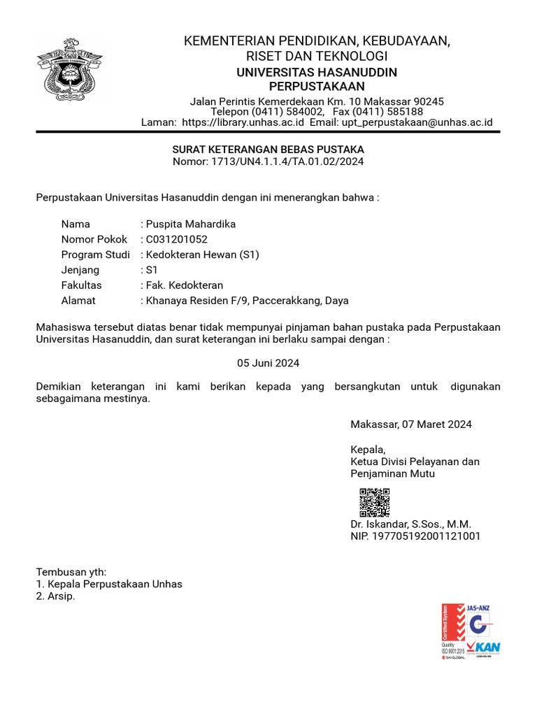 Berkas Bebas Perpustakaan Unhas | PDF