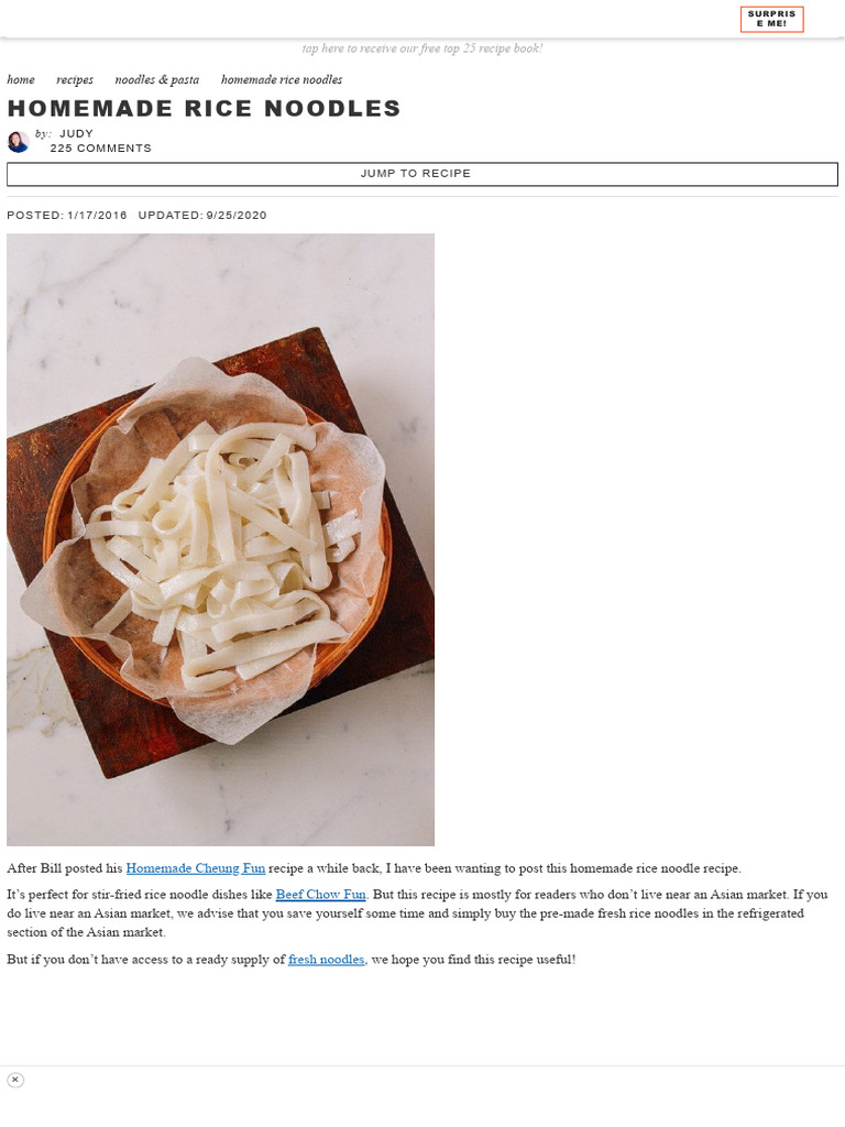 Homemade Rice Noodles - The Woks of Life | PDF | Corn Starch | Cookware ...