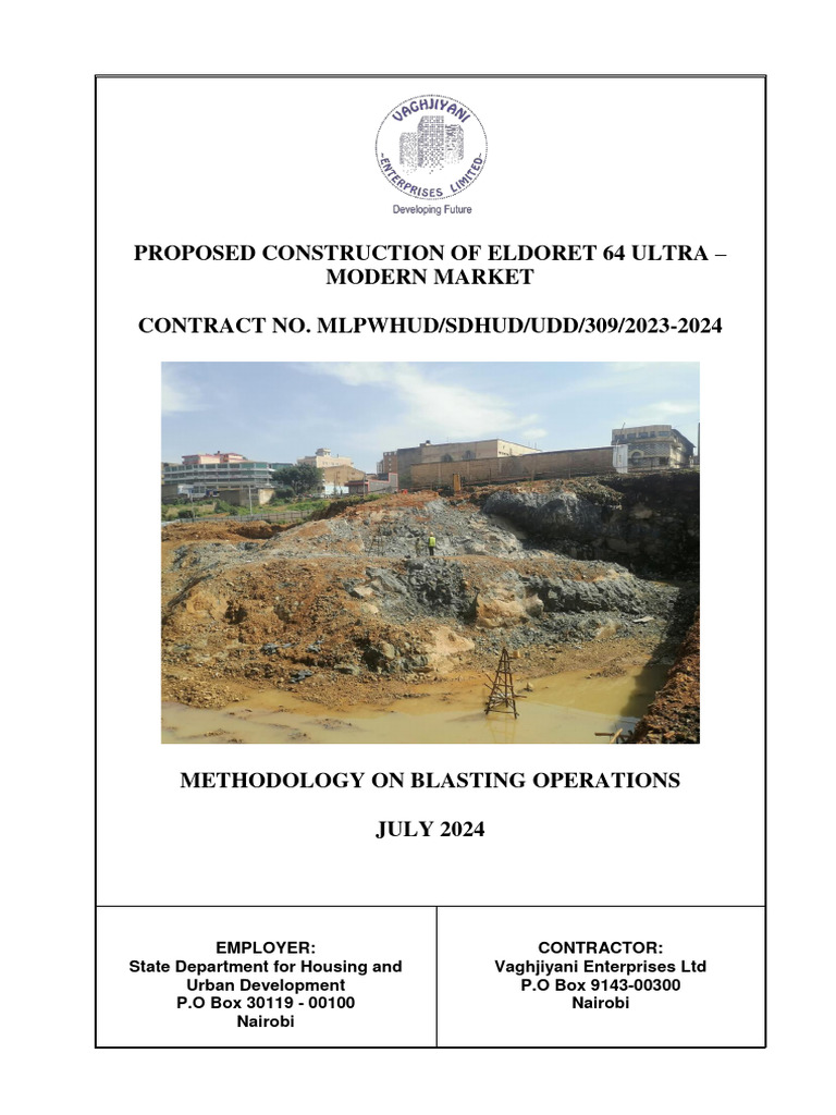 64 Market Method Statement For Blasting Operations | PDF | Drilling