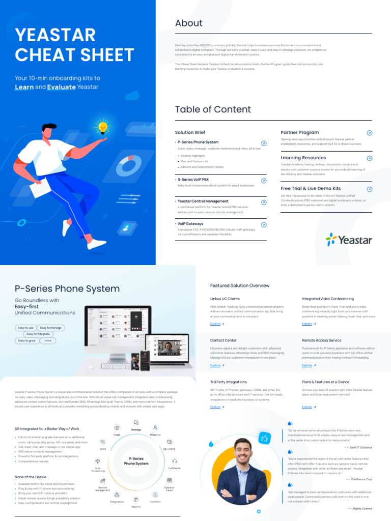 Yeastar Cheat Sheet | PDF | Cloud Computing | Session Initiation Protocol