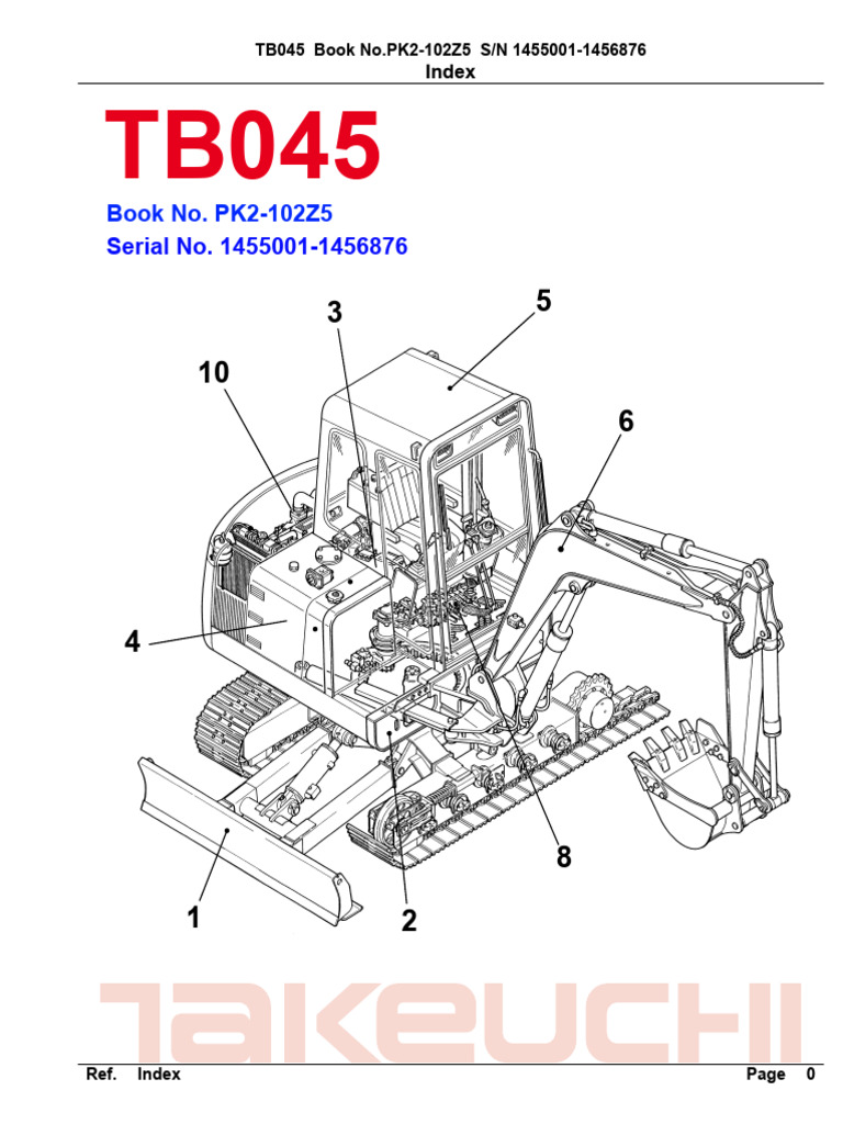 Takeuchi TB045 Parts Manual | PDF | Piston | Nut (Hardware)