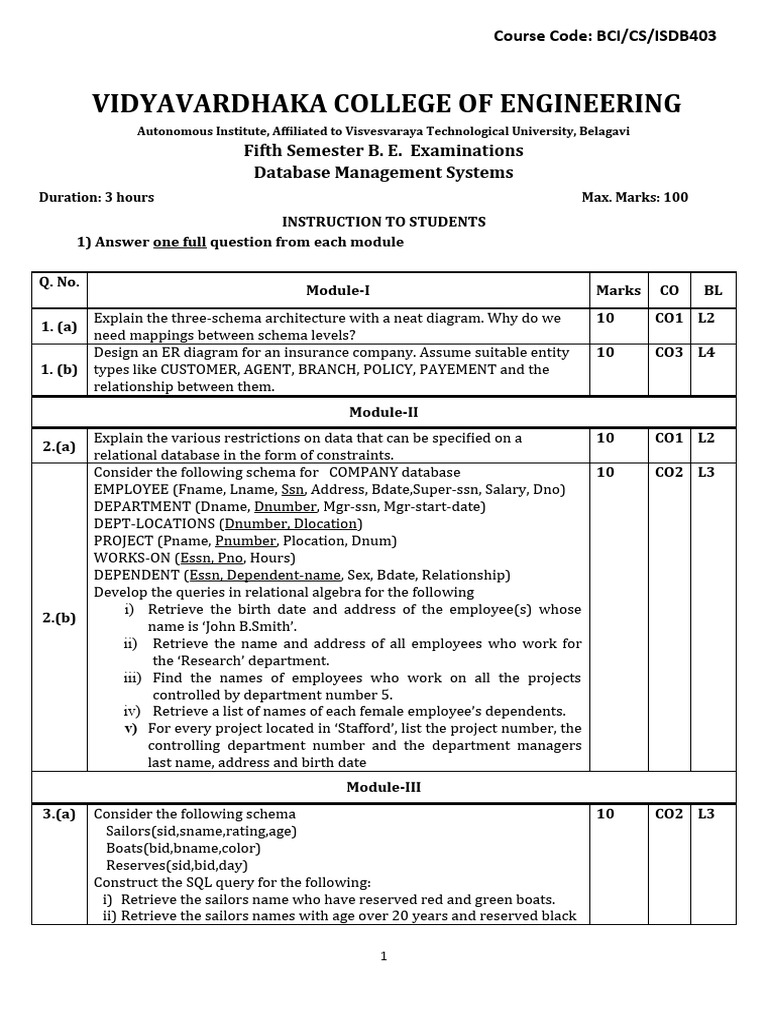 See Model QP-1 | PDF | Relational Model | Relational Database