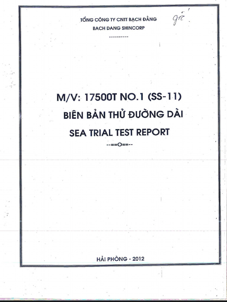 01 Sea Trial Reports | PDF