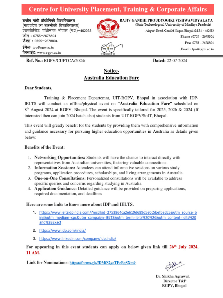 Australia Education Fare - Notice | PDF