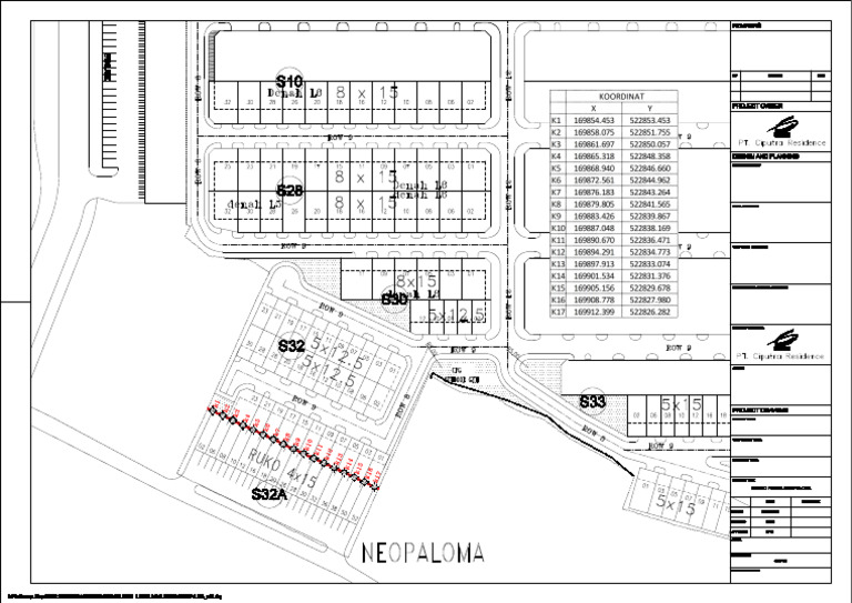 Koord Pagar Ruko Neo Paloma Sheet-1 | PDF
