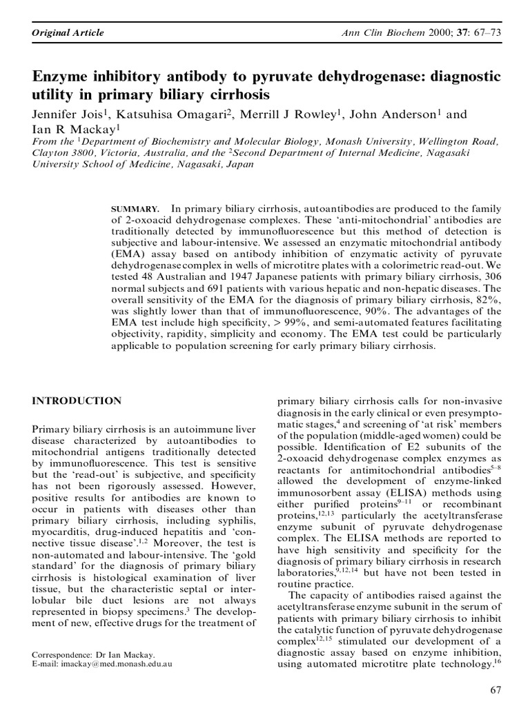 Jois Et Al 2000 Enzyme Inhibitory Antibody To Pyruvate Dehydrogenase ... Jois Et Al 2000 Enzyme Inhibitory Antibody To Pyruvate Dehydrogenase ...