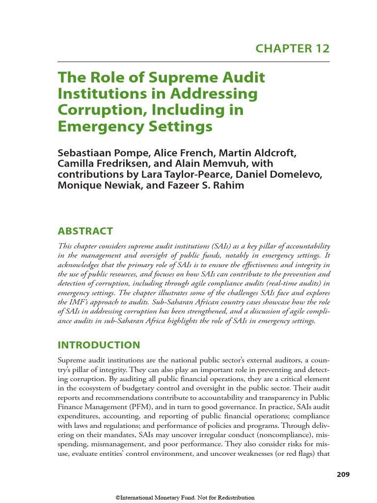 The Role of Supreme Audit - IMF | PDF | Audit | Corruption