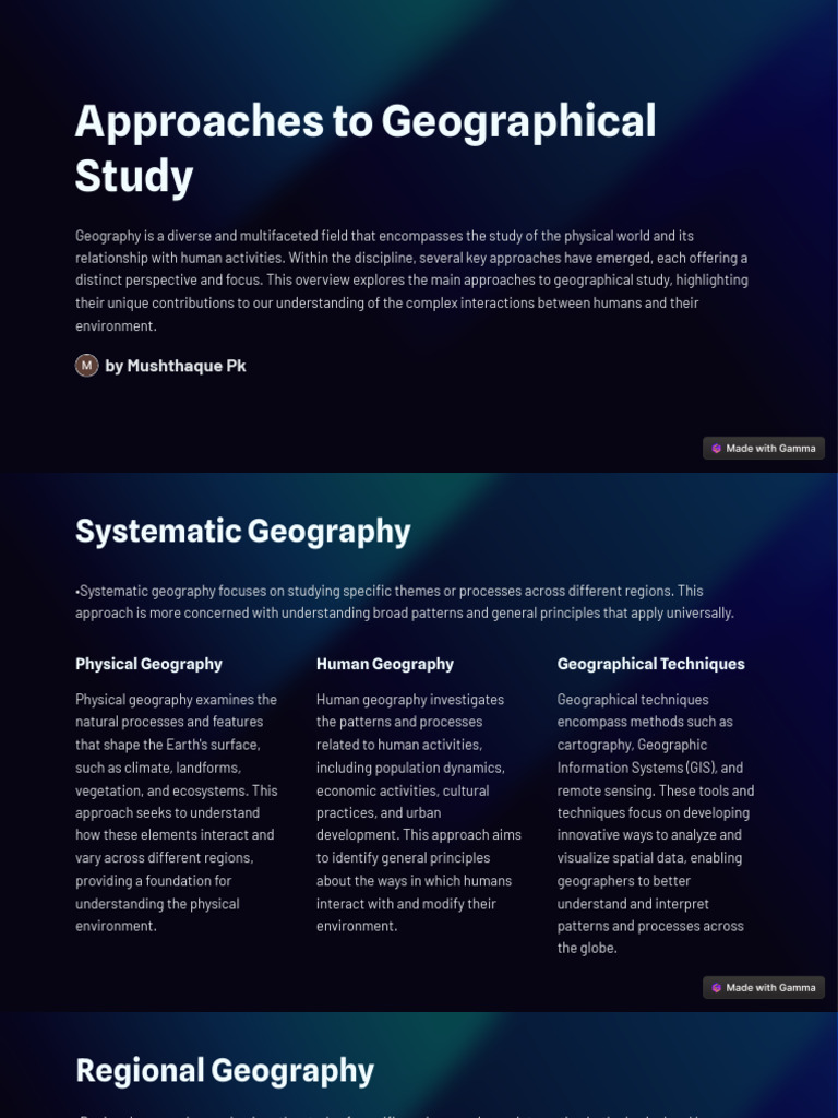 Approaches To Geographical Study | PDF | Geography | Science