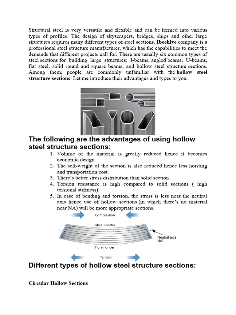 Advantages of Hollow Steel Sections | PDF | Beam (Structure) | Roof