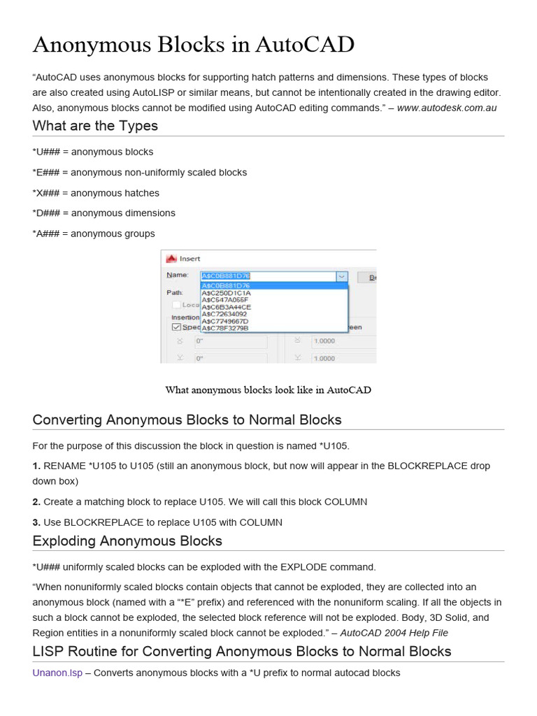 Anonymous Blocks in AutoCAD | PDF | Auto Cad | Software Development