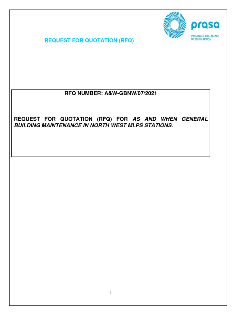 RFQ for Building Maintenance Services | PDF | Taxes | Payments