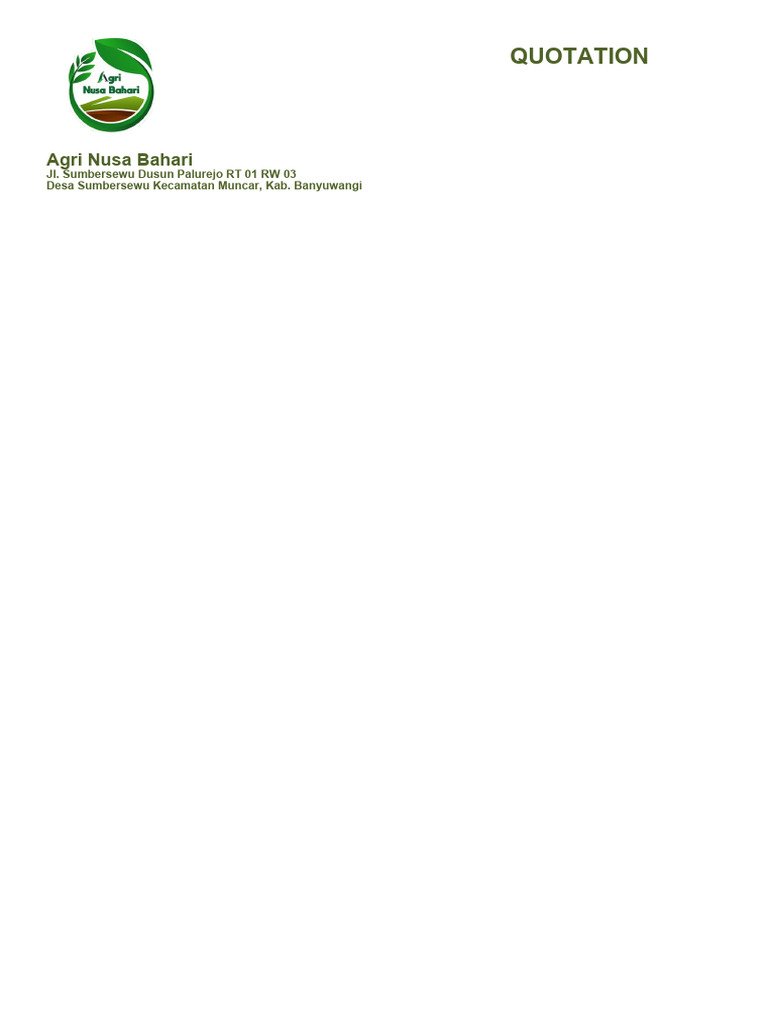 Quotation ANB Template Sample | PDF