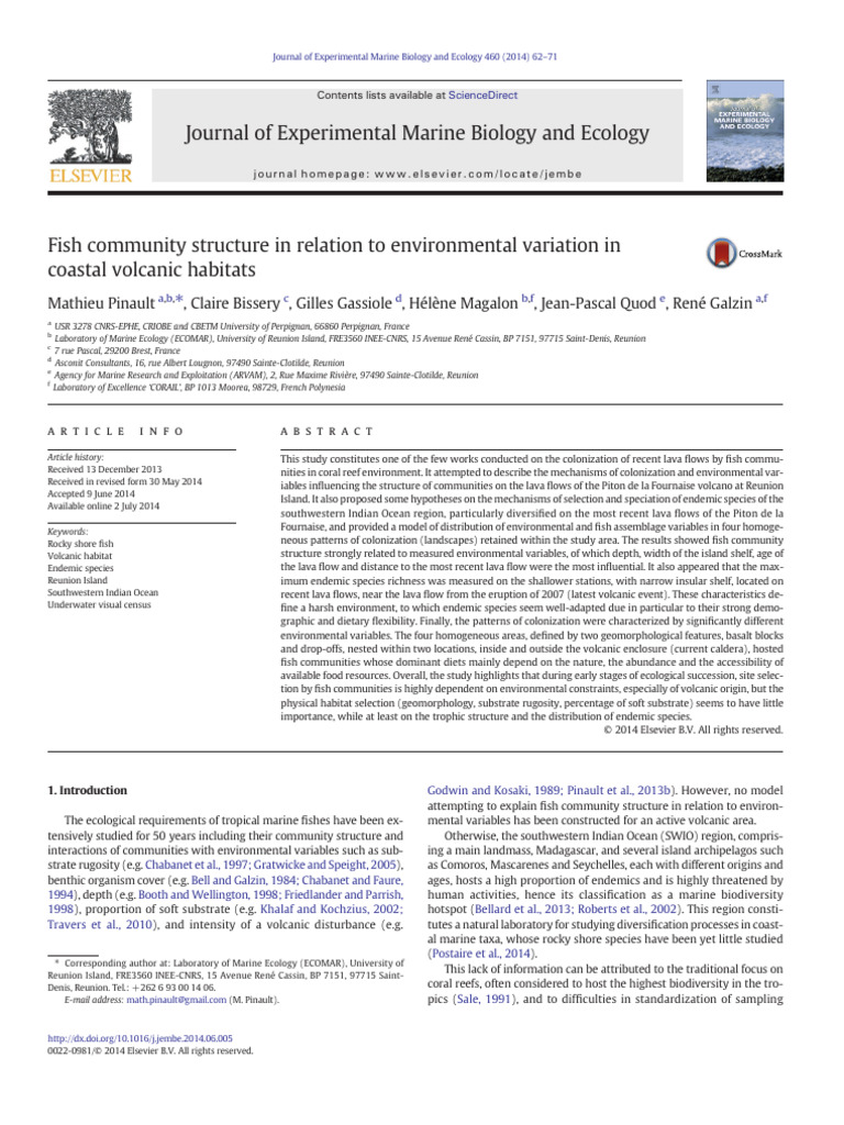 Journal of Experimental Marine Biology and Ecology | PDF | Dependent ...