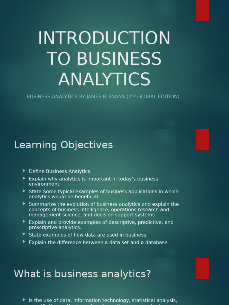 Business Analytics Overview Guide | PDF | Analytics | Business Intelligence