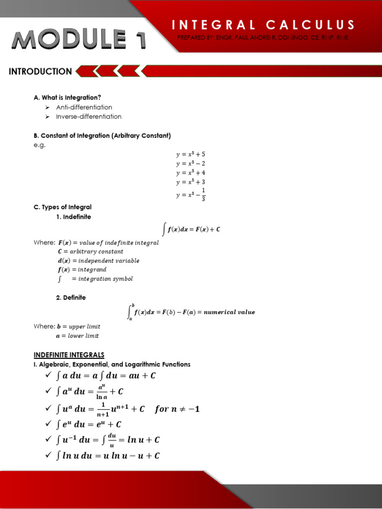 Module 1 | PDF | Integral | Trigonometric Functions