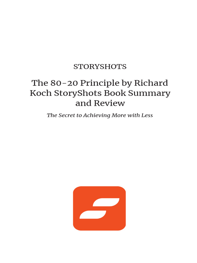The 80-20 Principle - Richard Koch | PDF | Investing | Negotiation