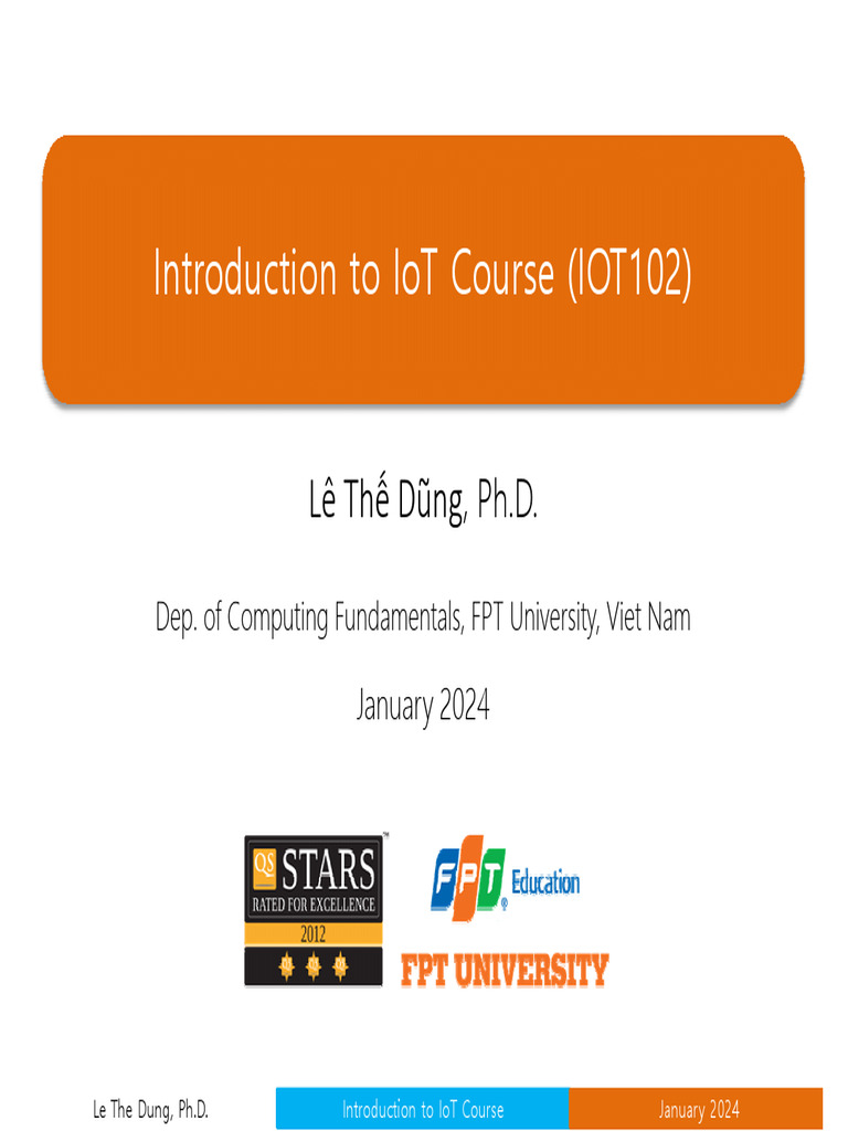 1 - Introduction To IoT Course | PDF | Internet Of Things | Computing