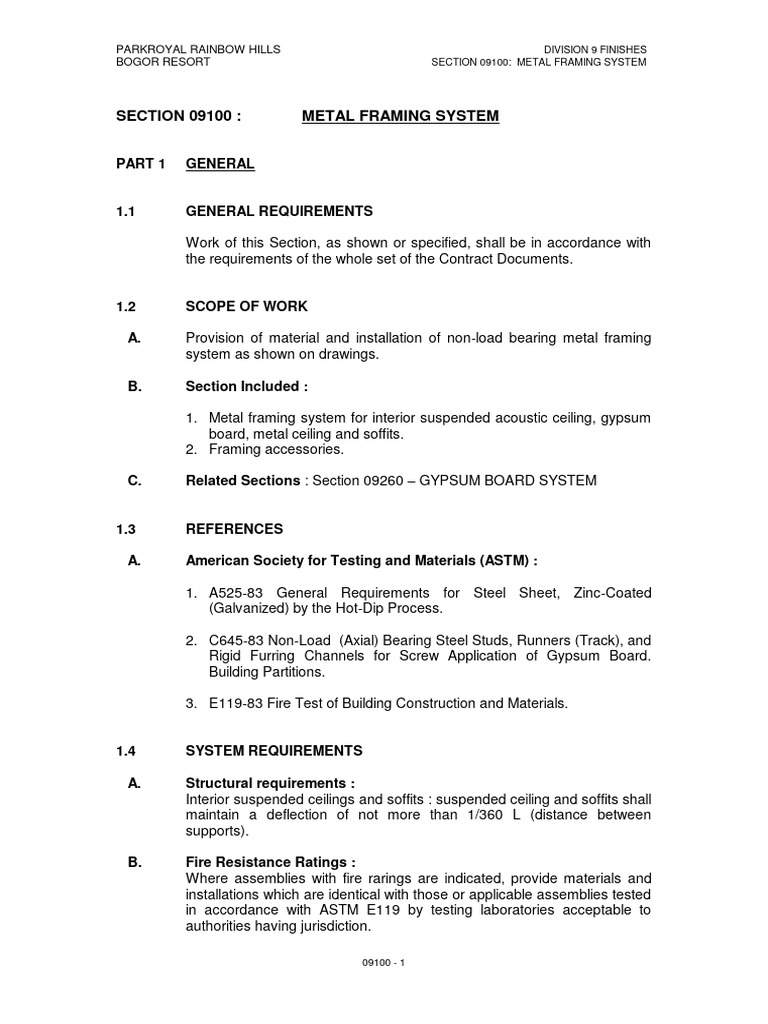 DIVISION 9 FINISHES | PDF | Drywall | Plaster