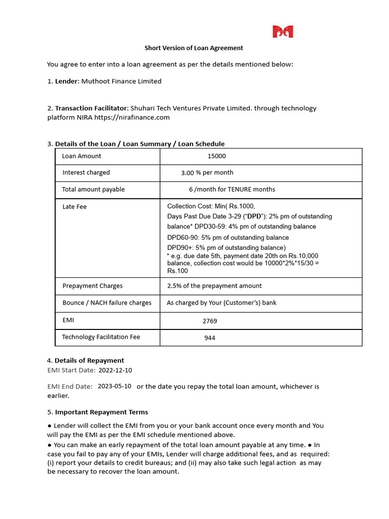 Signed Loan Agreement | PDF | Interest | Loans