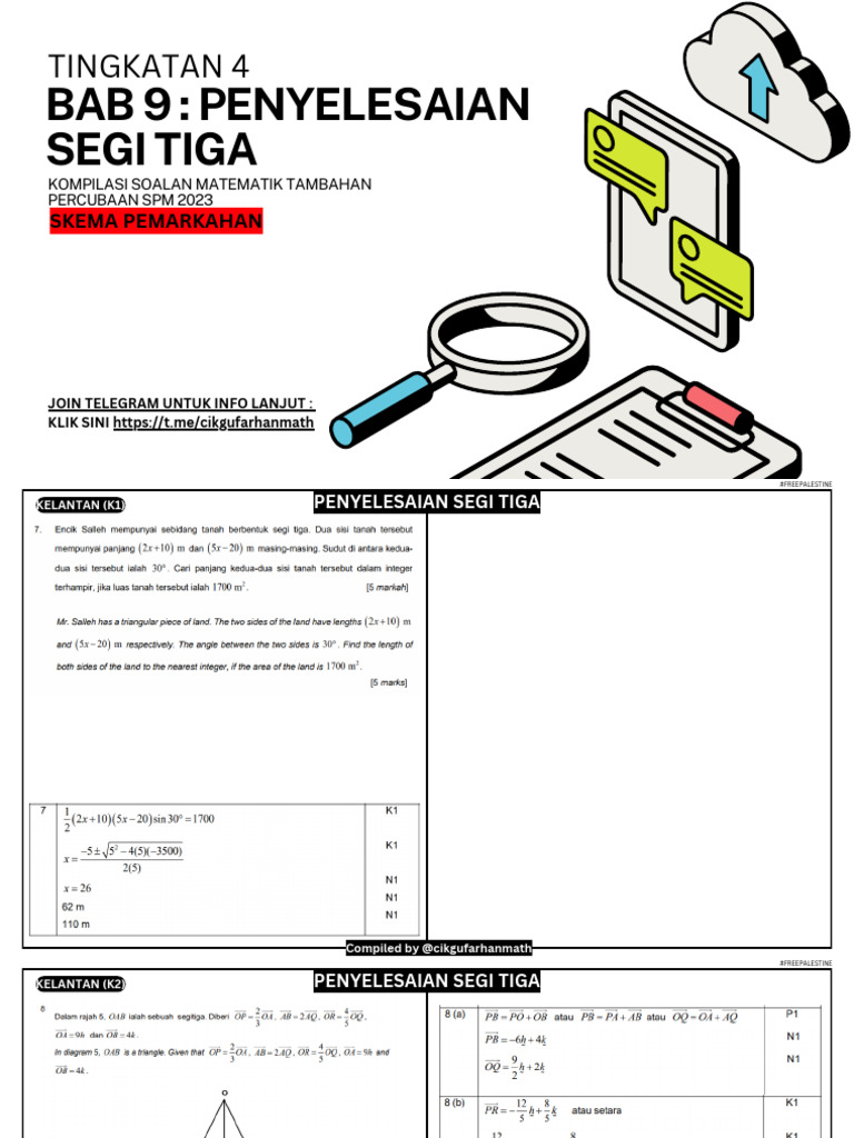 F4C9 PENYELESAIAN SEGI TIGA (SKEMA) - @cikgufarhanmath | PDF