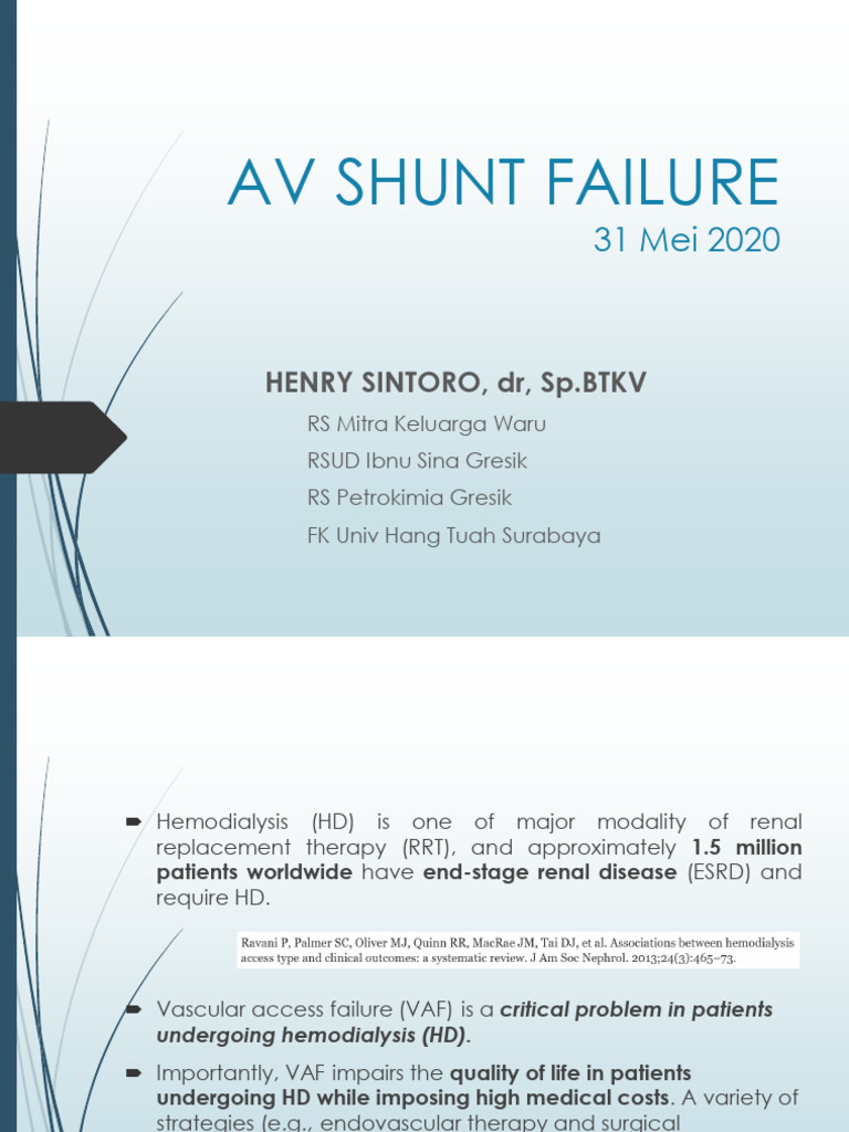 HPS - Av Shunt Failure | PDF | Medicine | Diseases And Disorders