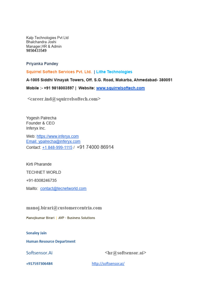 Priyanka Pandey: Squirrel Softech Services Pvt. LTD | PDF